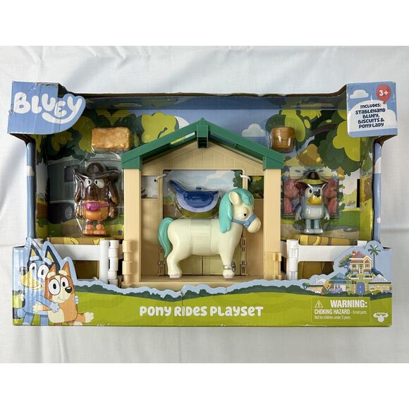 Bluey | Toys | Bluey Pony Rides Playset Moose Toys Stablehand Biscuits ...